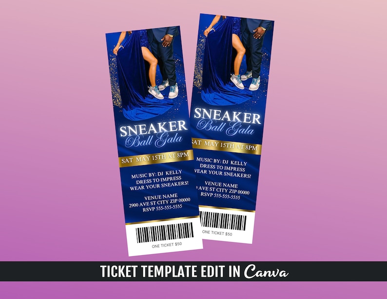 Sneaker Ball Ticket Template - Etsy