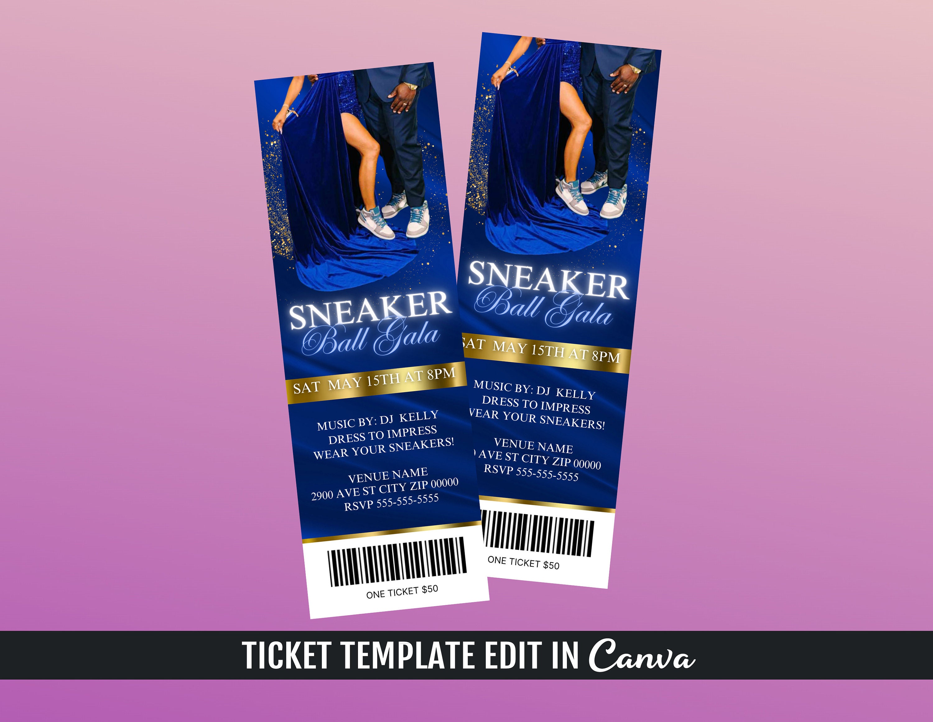 Sneaker Ball Ticket Template - Etsy