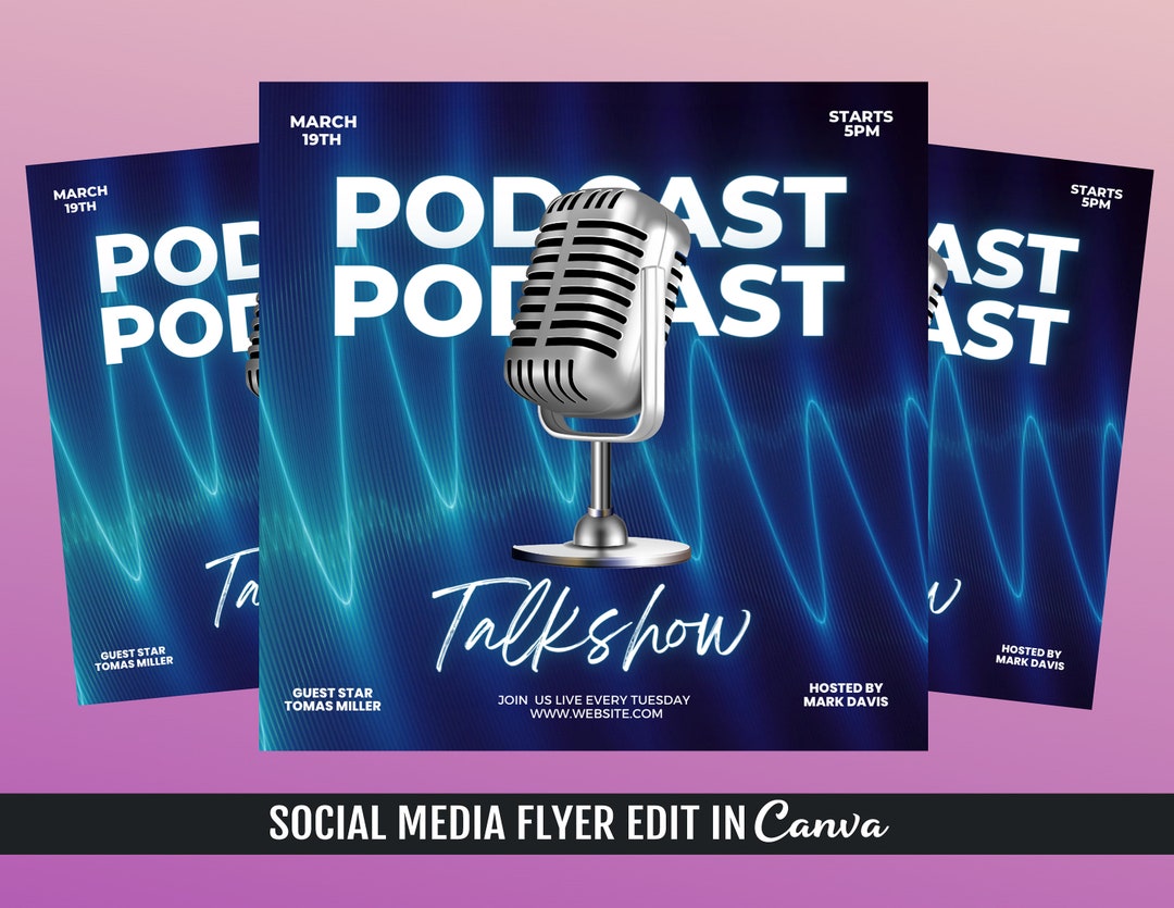 Podcast Flyer Template - Etsy