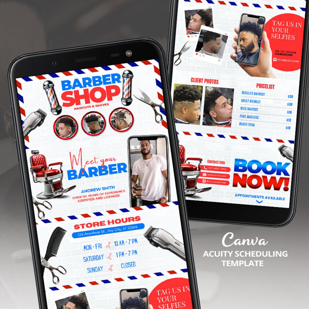 Barber Acuity Site Scheduling Template, Barbershop Acuity Website ...