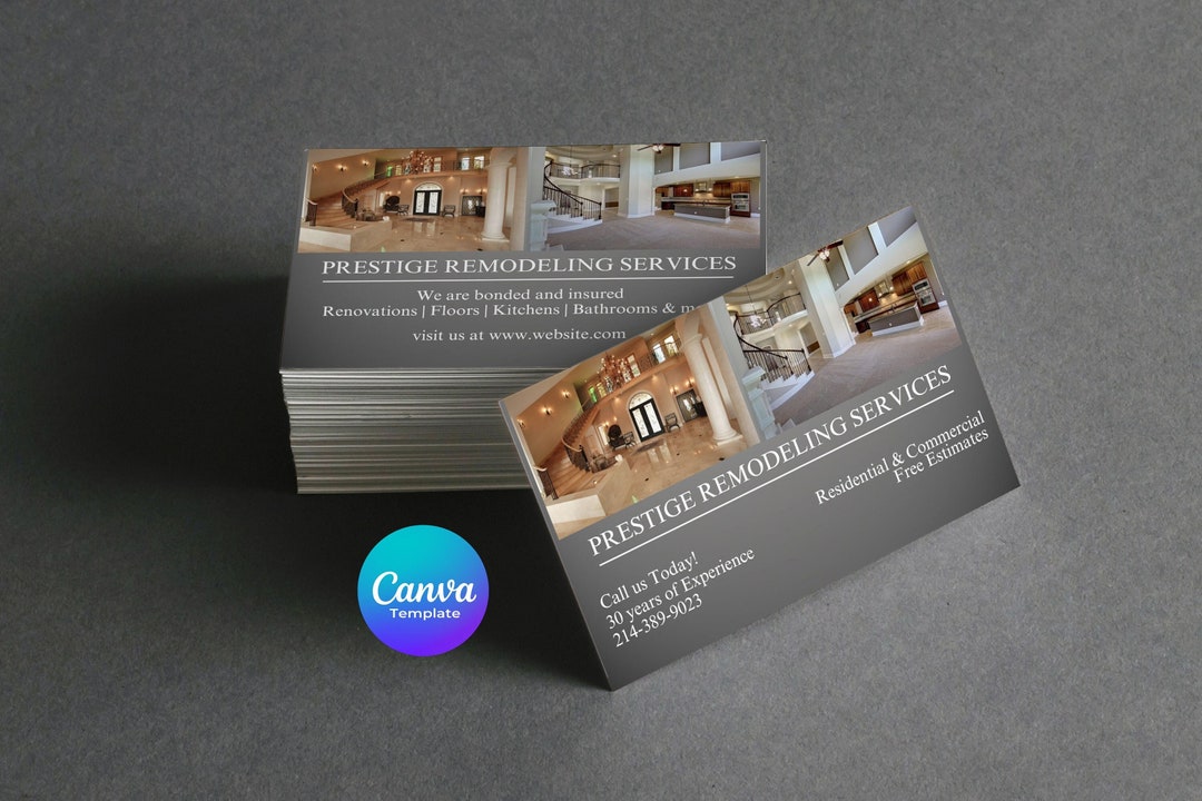 Remodeling Services Business Card Template - Etsy