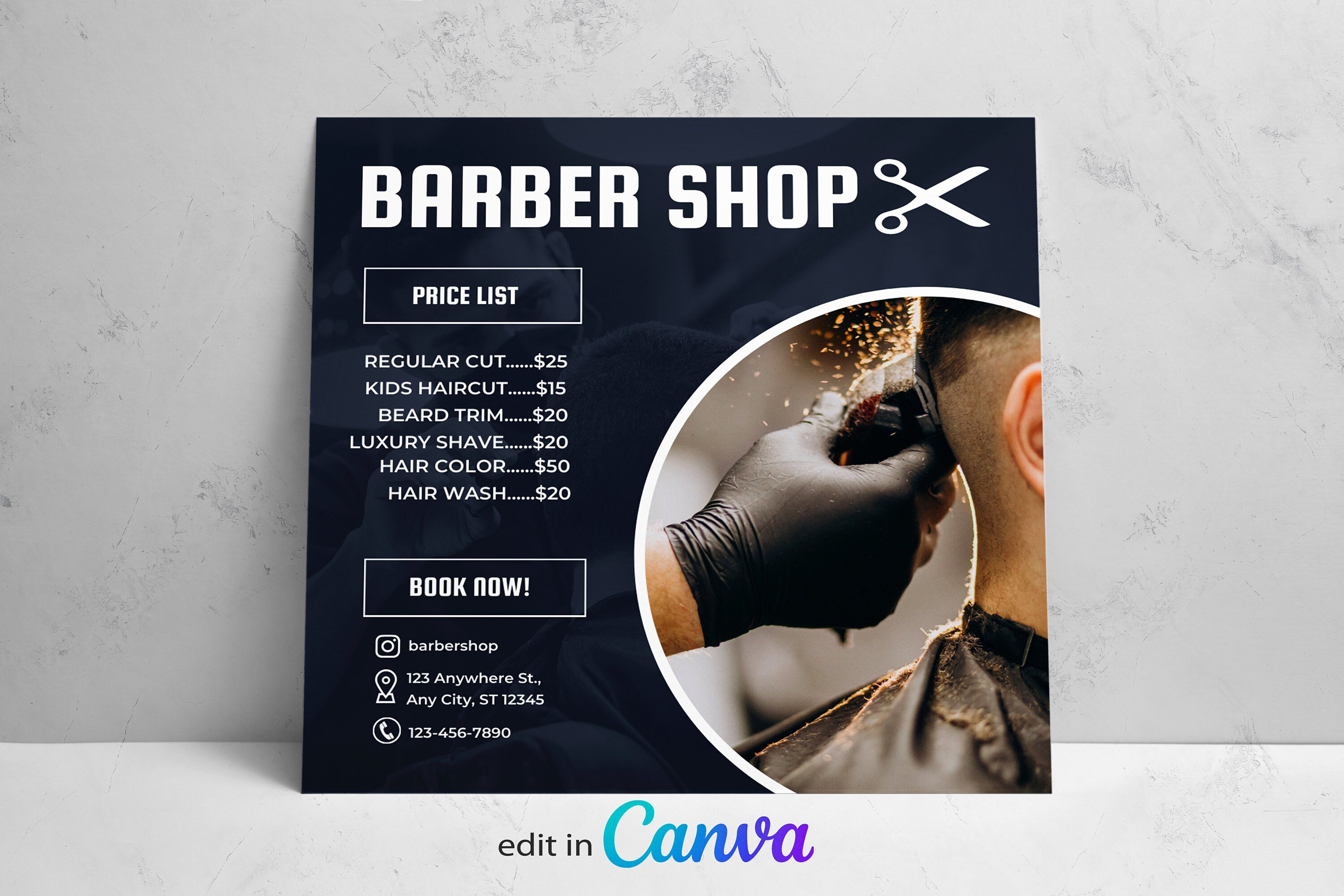 Barber Shop Price List Flyer Template - Etsy Australia