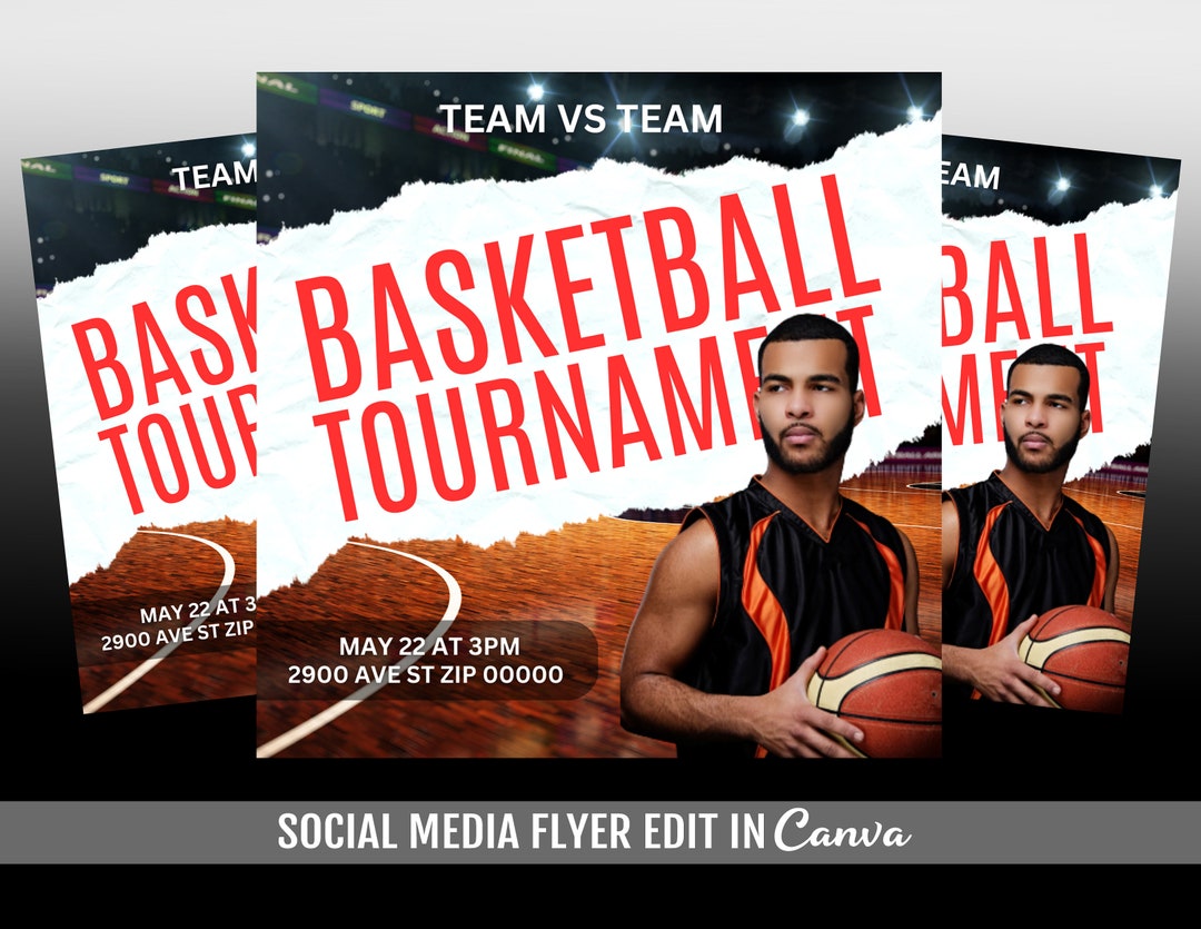 Basketball Invitation Flyer Template - Etsy