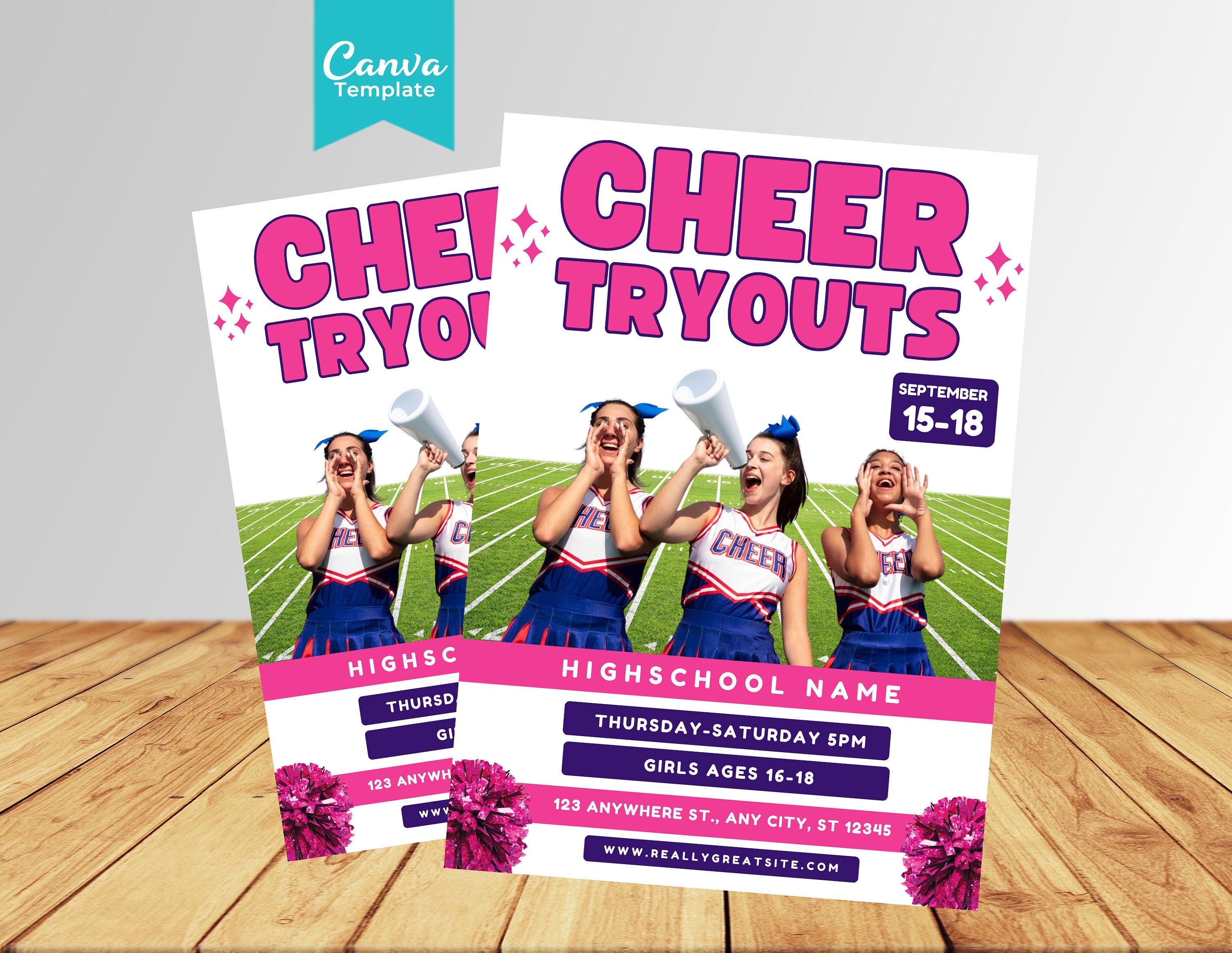 Cheer Tryouts Flyer Template, Cheer Leader Flyer, Cheerleading Flyer - Etsy