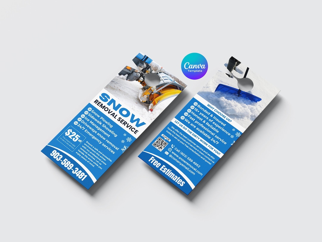 Snow Removal Door Hanger Template, Snow Removal Business Door Hanger ...