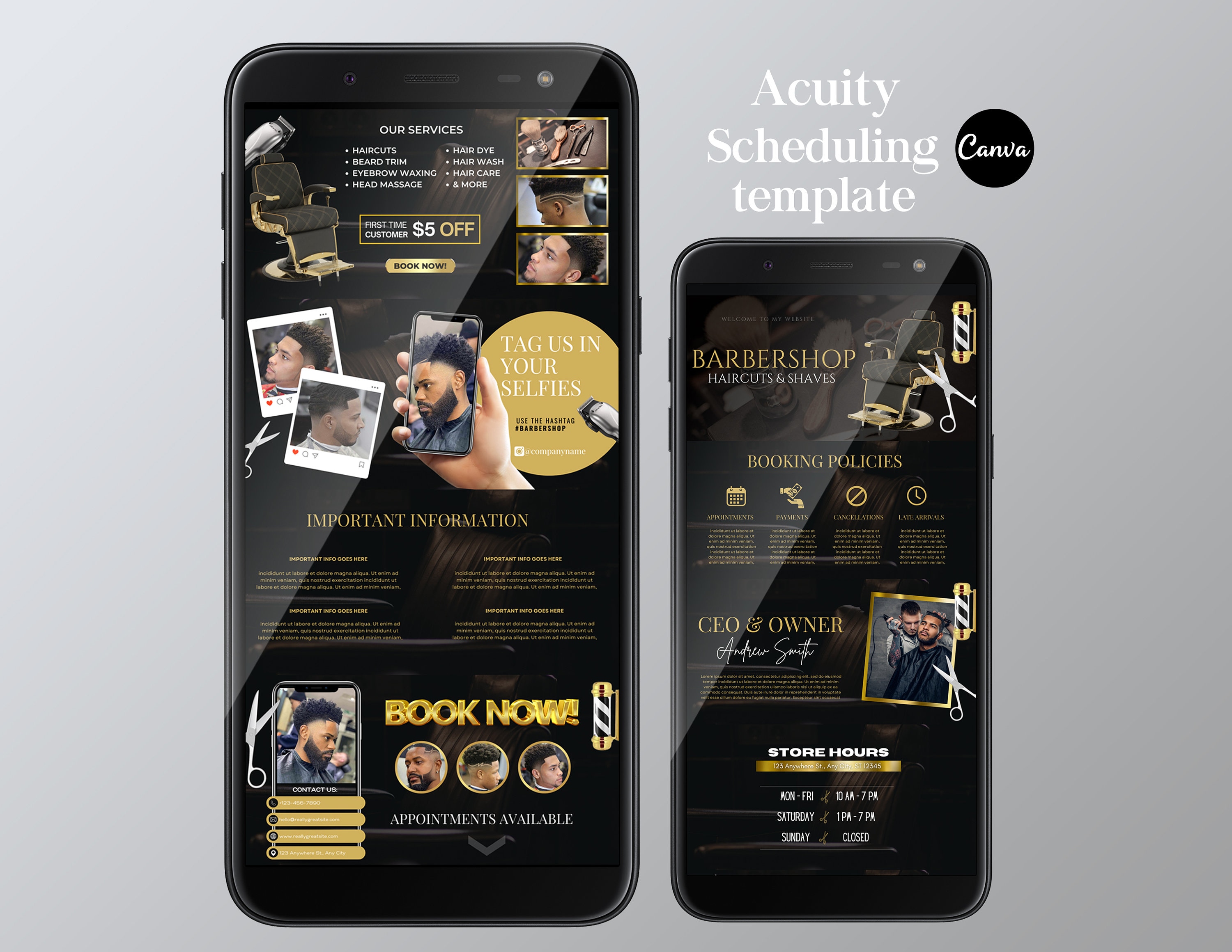 Barber Acuity Site Scheduling Template, Barbershop Acuity Website ...