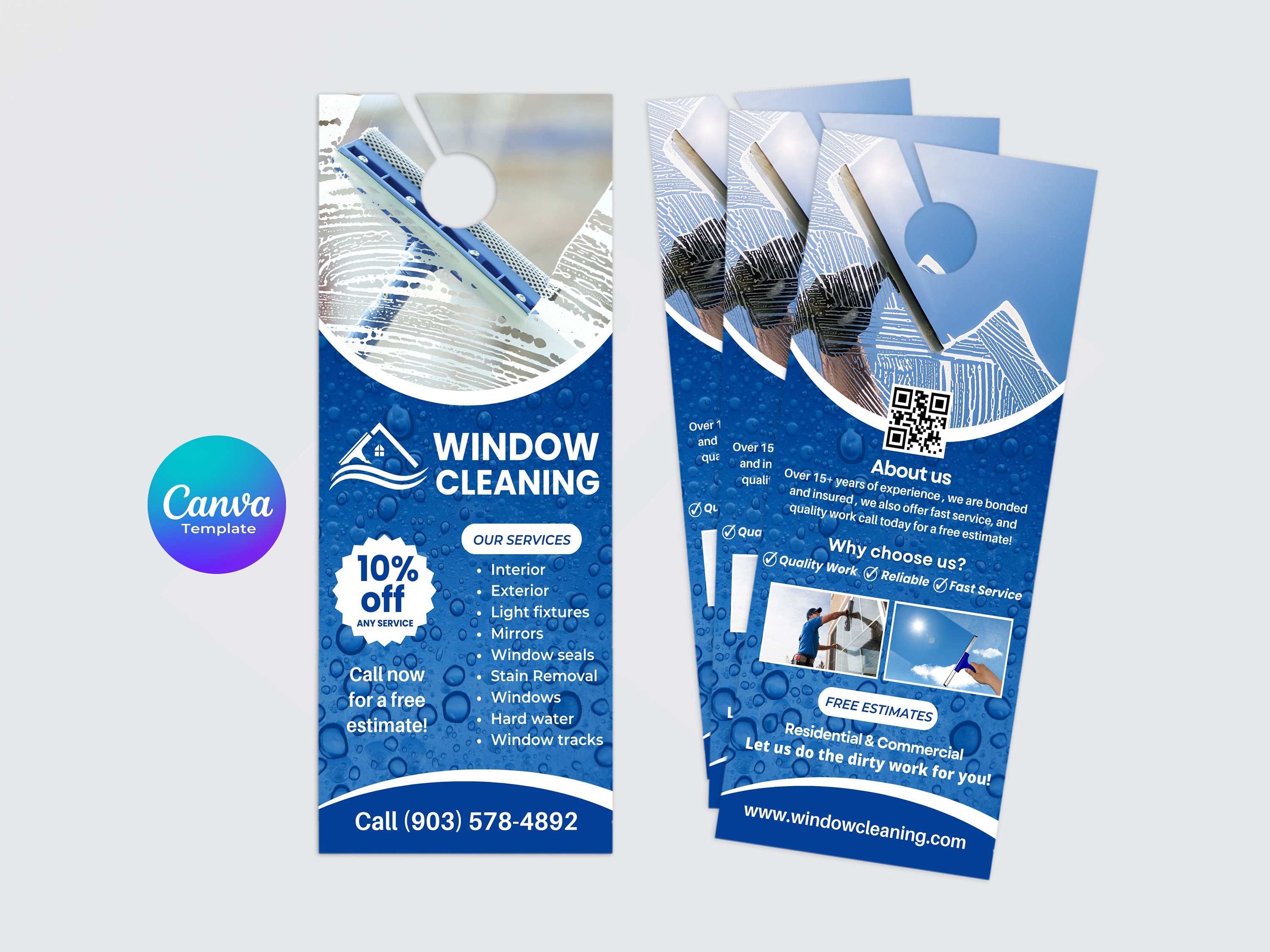 Window Cleaning Door Hanger Template, Window Cleaning Business Door ...