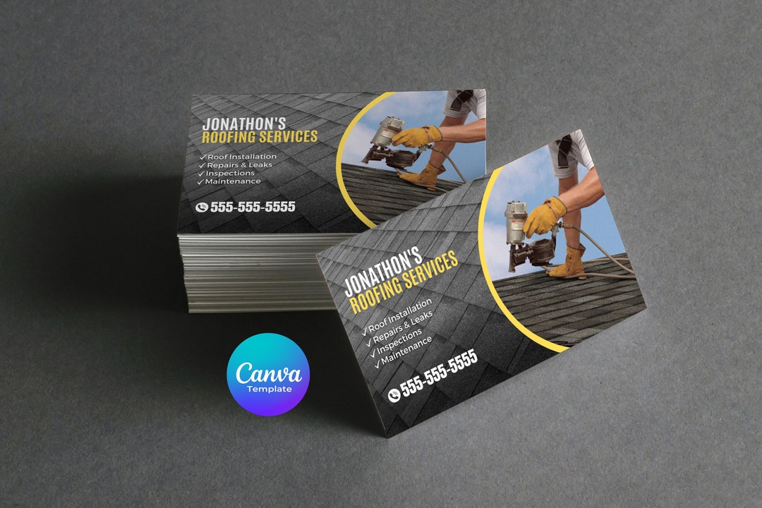 Roofing Business Card Template - Etsy