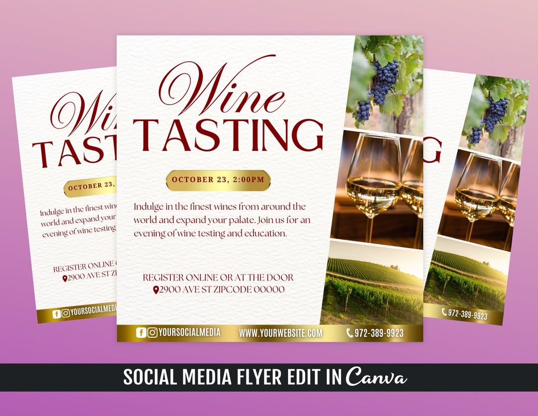 Wine Tasting Flyer Template - Etsy