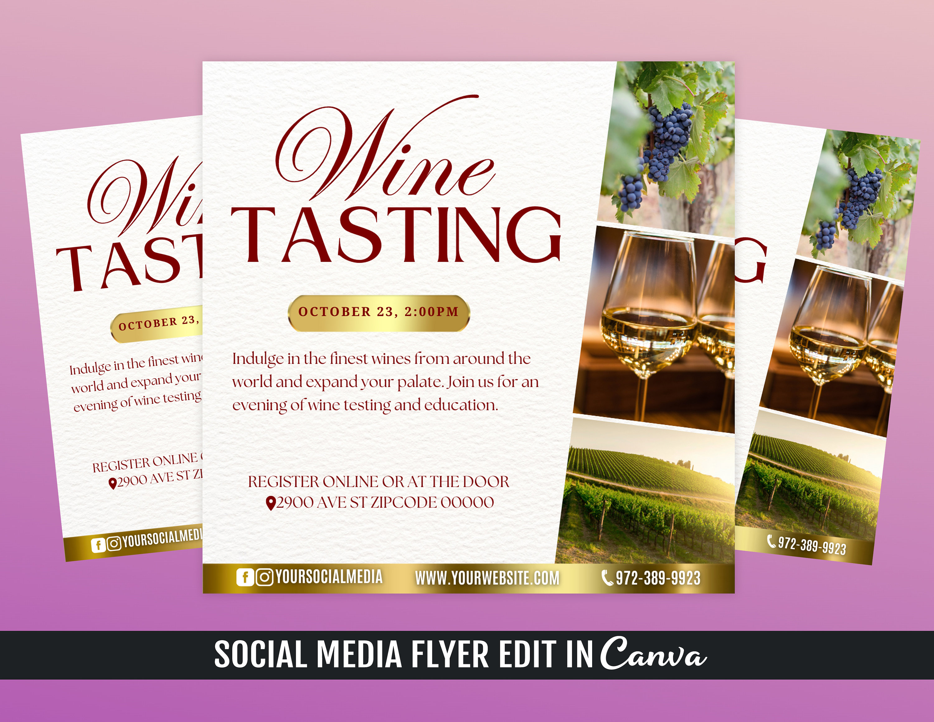 Wine Tasting Flyer Template - Etsy