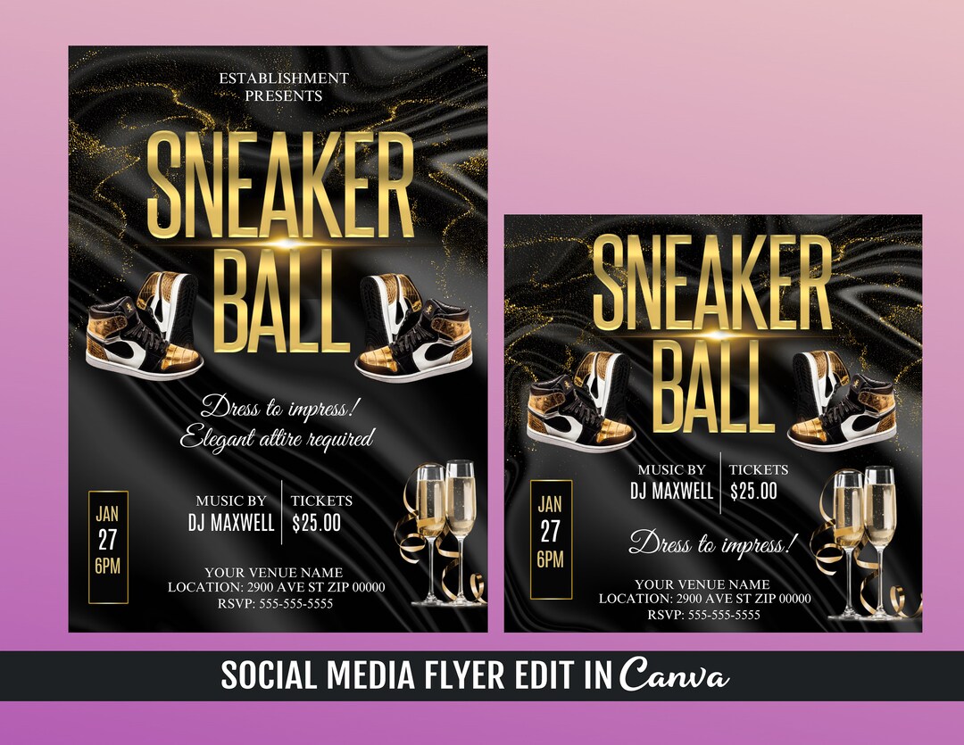 Sneaker Ball Flyer Template - Etsy
