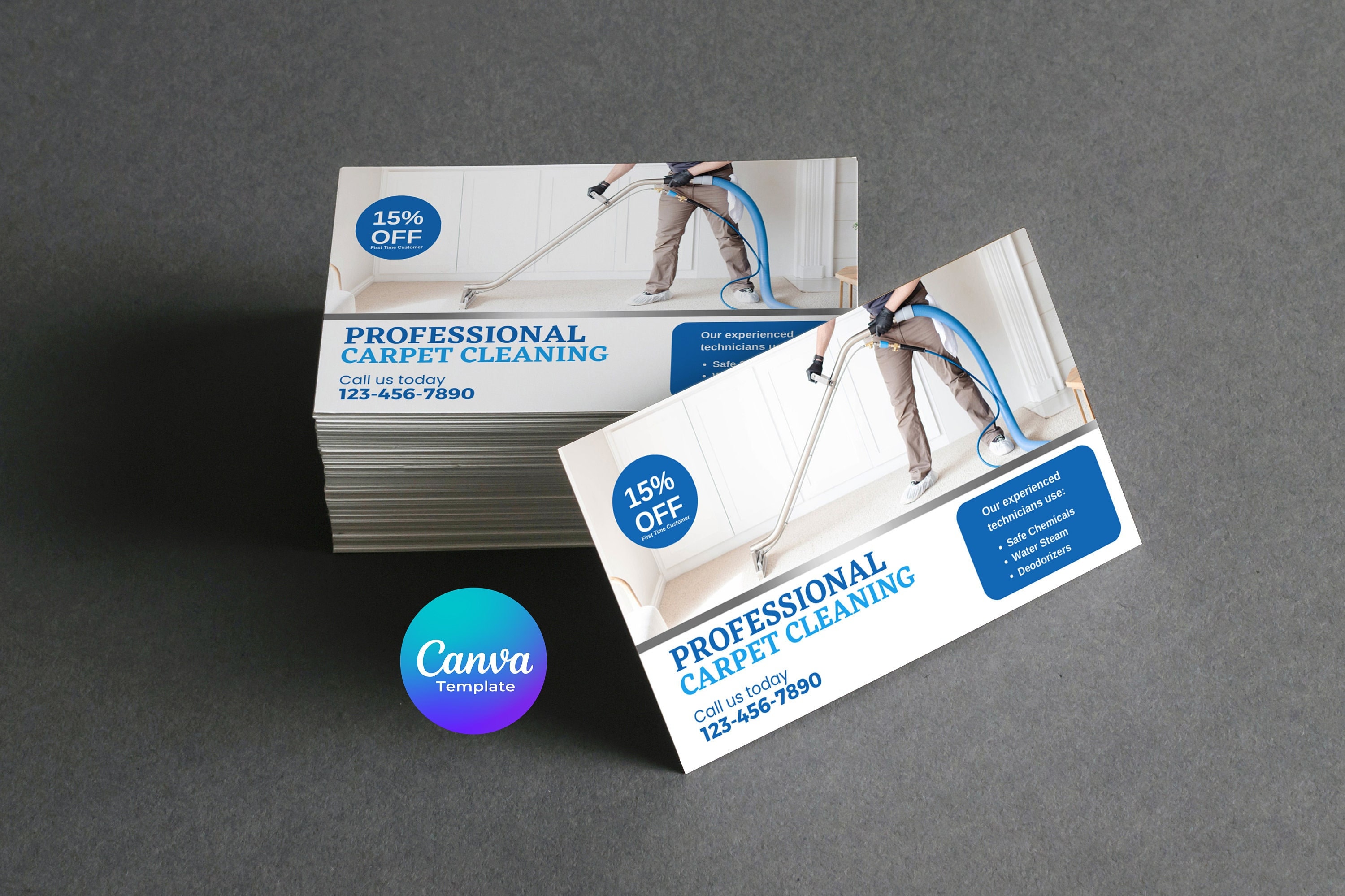 Carpet Cleaning Business Card Template, Carpet Cleaning Services ...