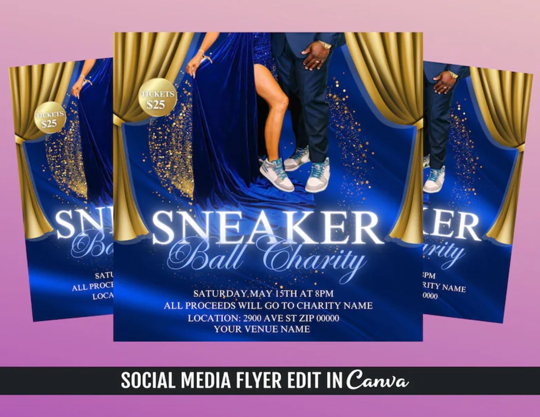 Sneaker Ball Flyer Template, Sneaker Ball Fundraiser Flyer, Sneaker ...