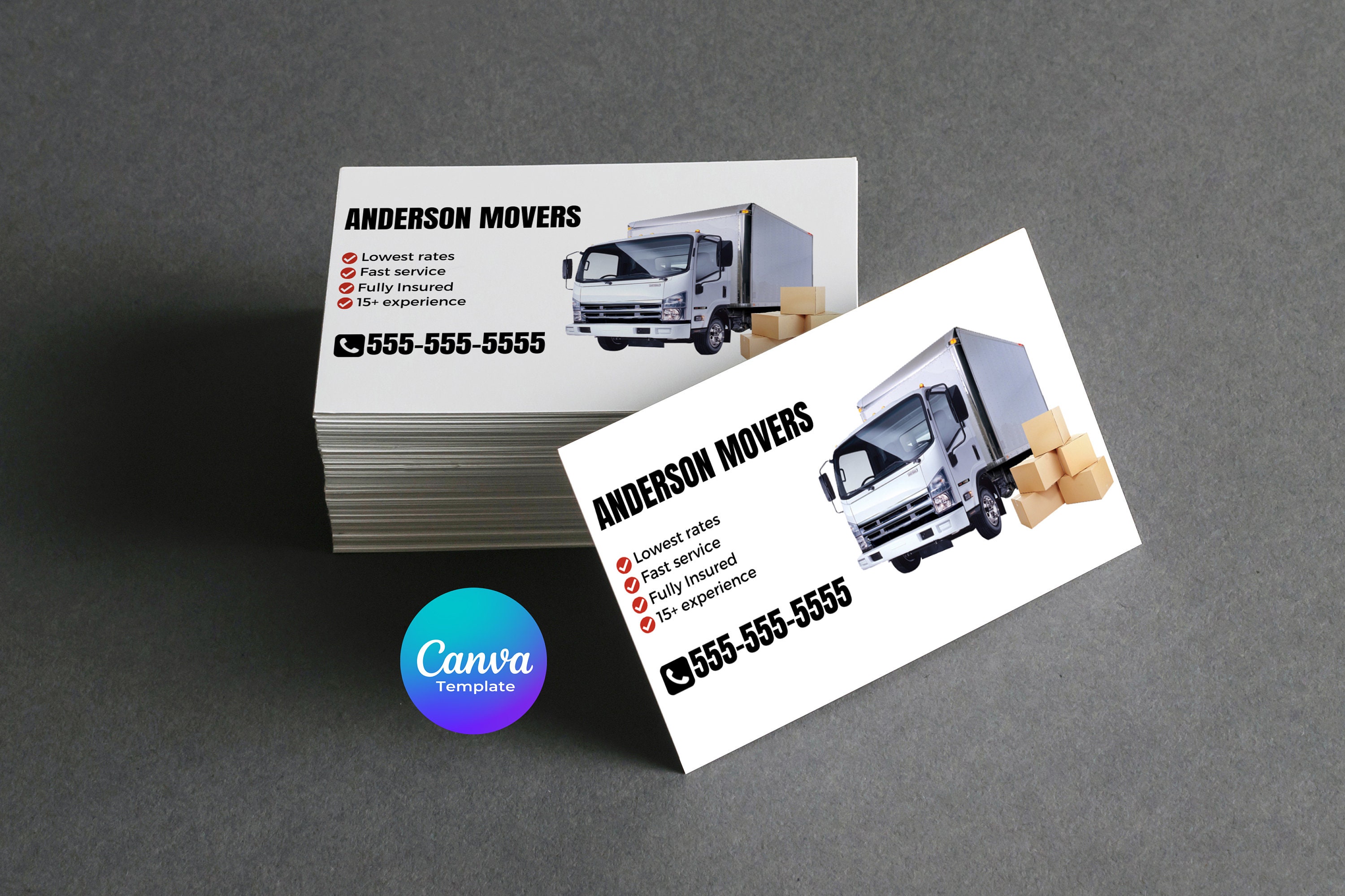Movers Business Card Template - Etsy