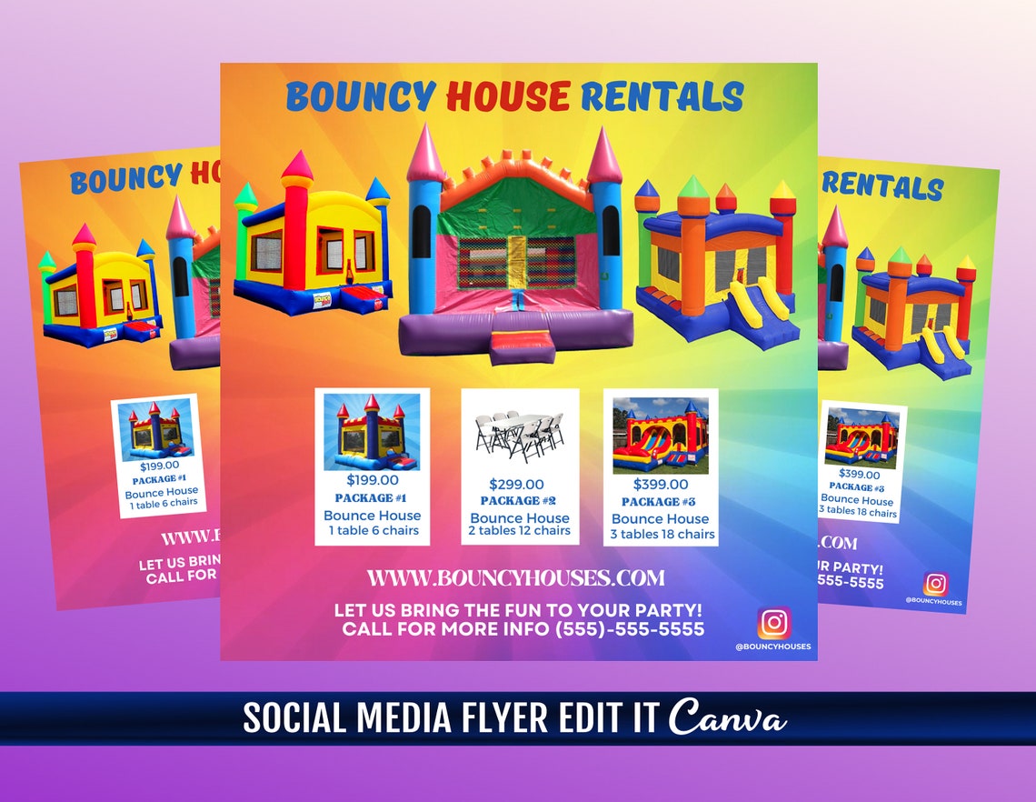 Bounce House Flyer Template - Etsy