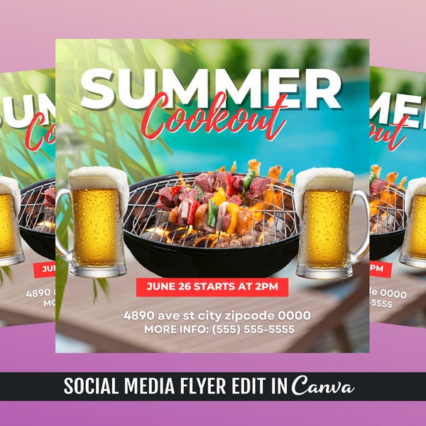 Summer Cookout Flyer Template - Etsy