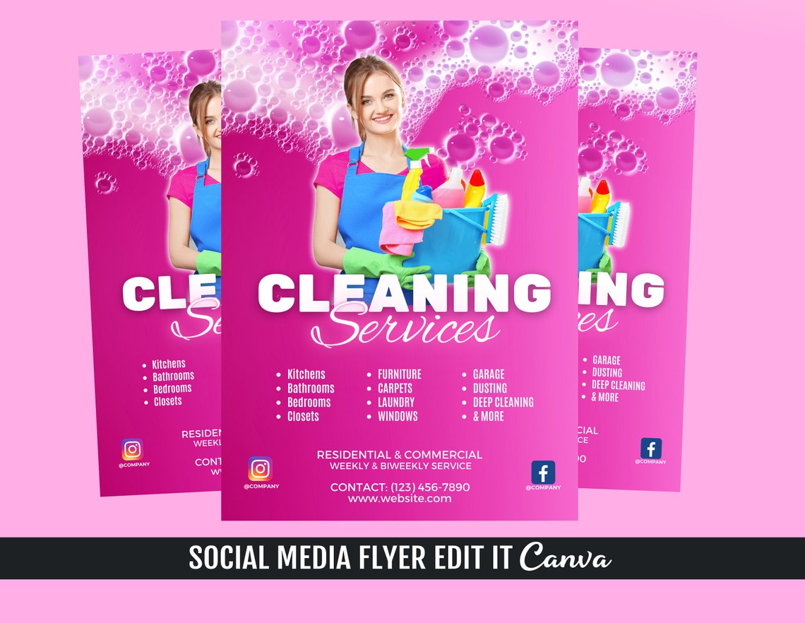 Cleaning Services Flyer Template - Etsy