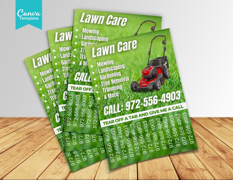 Landscaping Flyer Tear off a Tab Template - Etsy