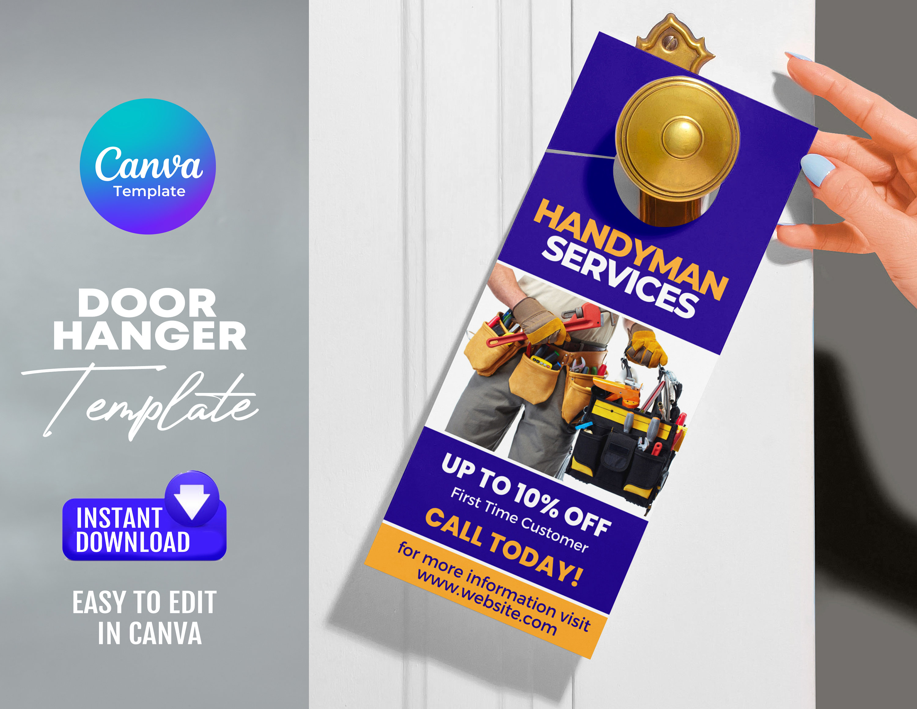 Handyman Door Hanger Template - Etsy