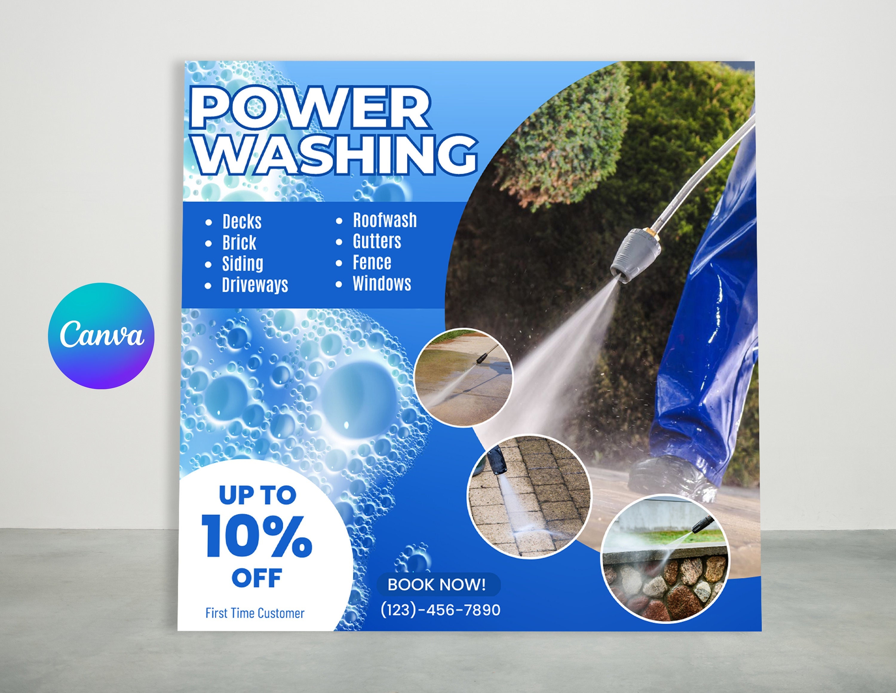 Powerwashing Flyer Template, Pressure Washing Flyer - Etsy