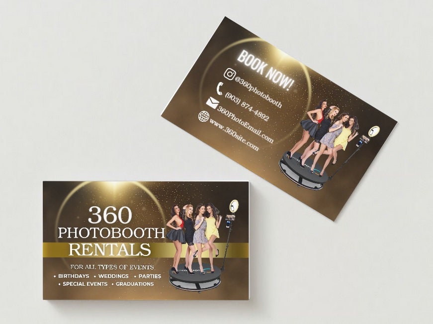 360 Photobooth Business Card Template, 360 Photobooth Rentals Business ...
