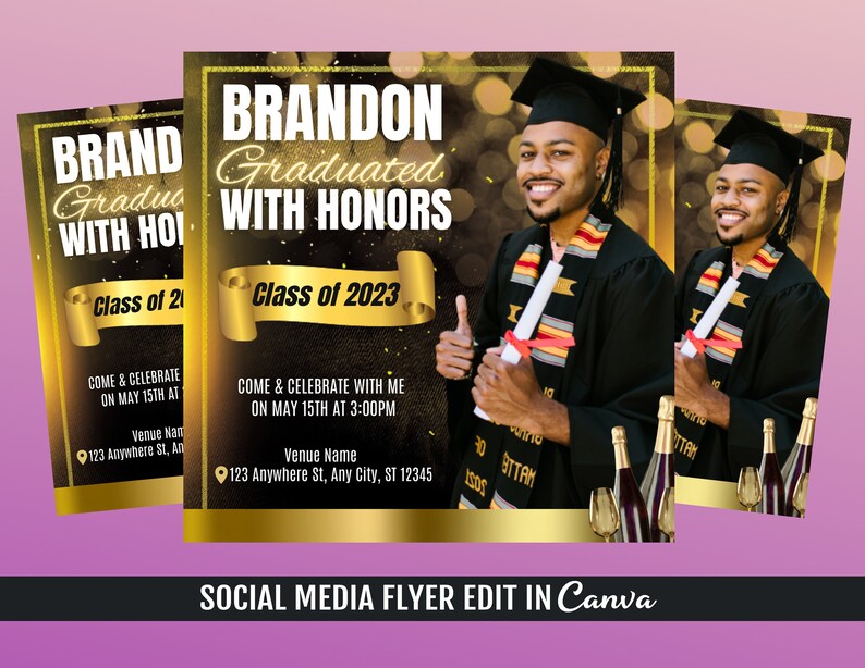Graduation Flyer Template - Etsy