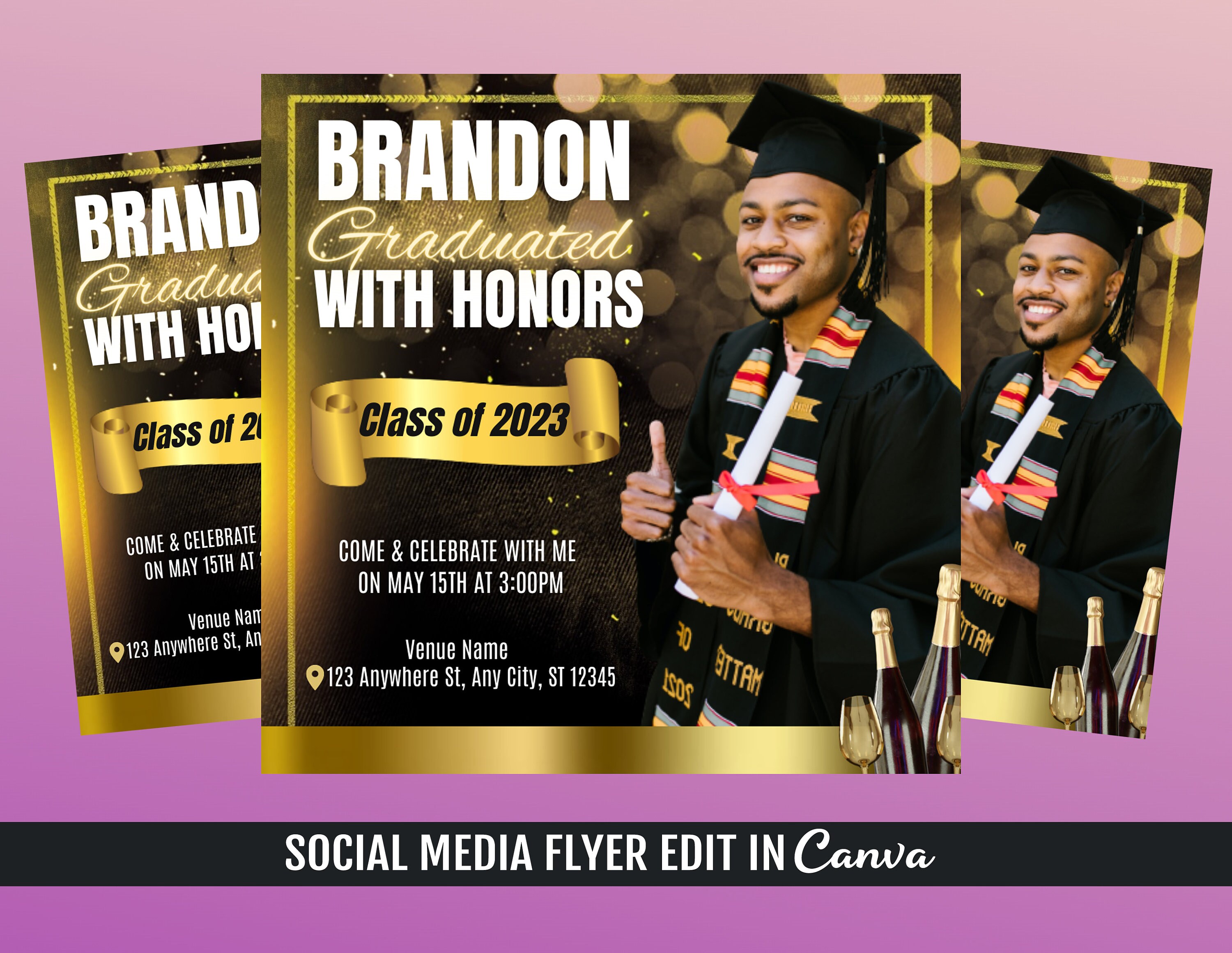 Graduation Flyer Template - Etsy