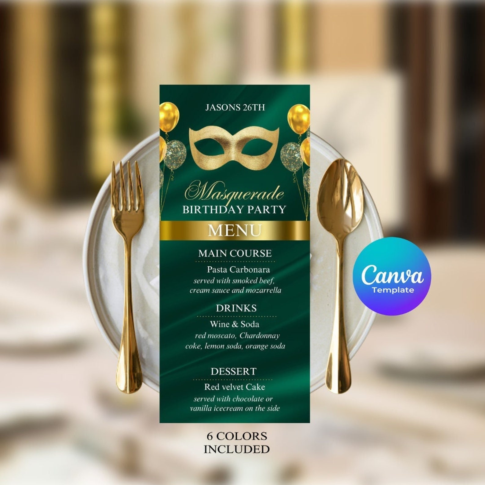 Masquerade Birthday Menu Template, Masquerade Party Menu Template - Etsy