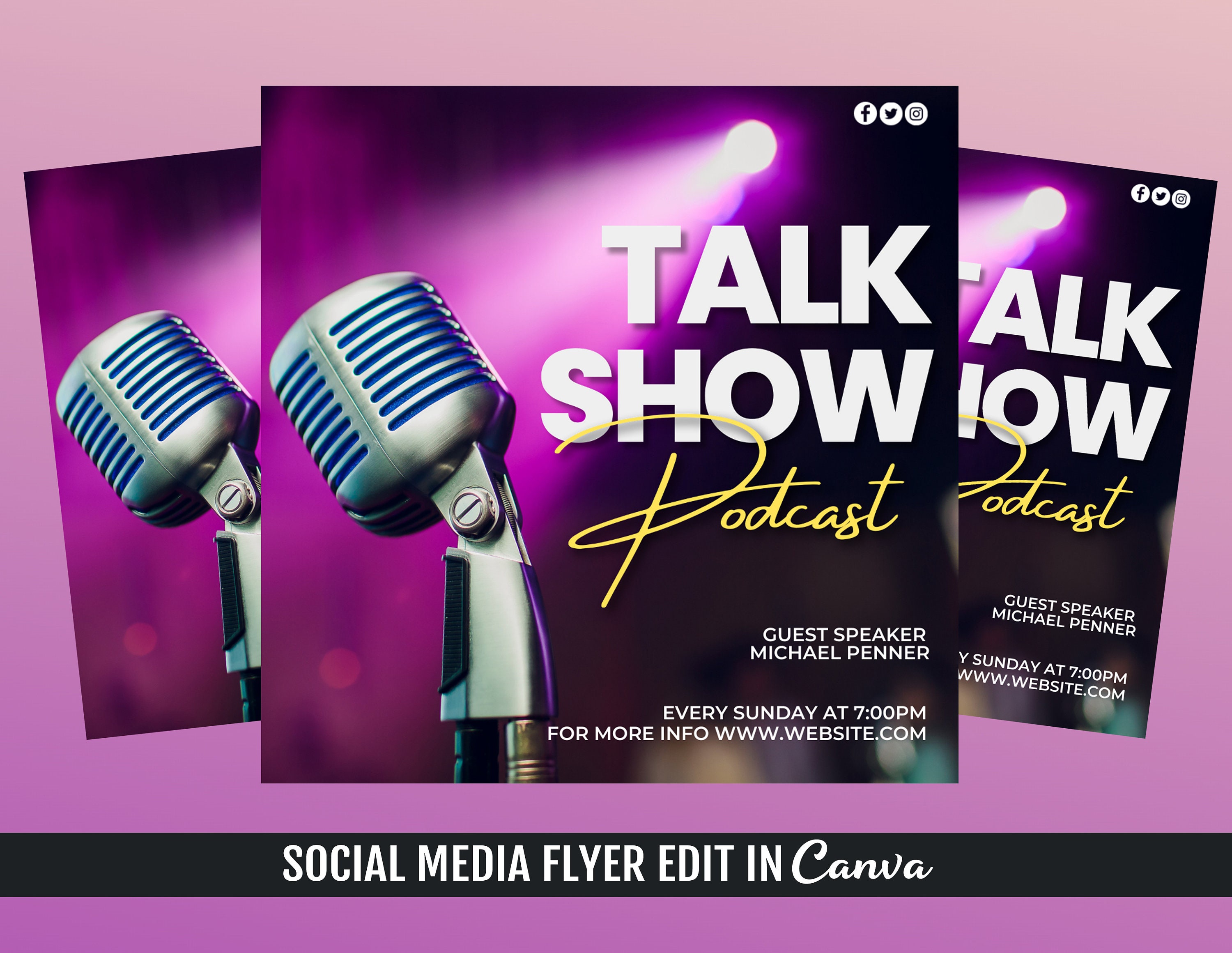 Podcast Talk Show Flyer Template - Etsy