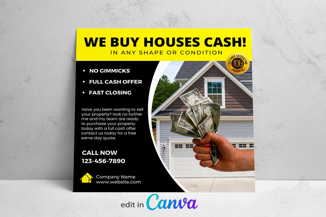 We Buy Houses Flyer Template, We Buy Houses Social Media Flyer Template ...