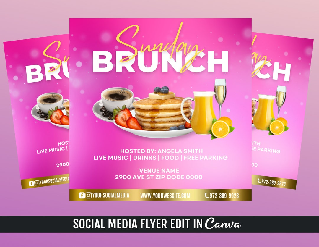 Sunday Brunch Flyer Template - Etsy