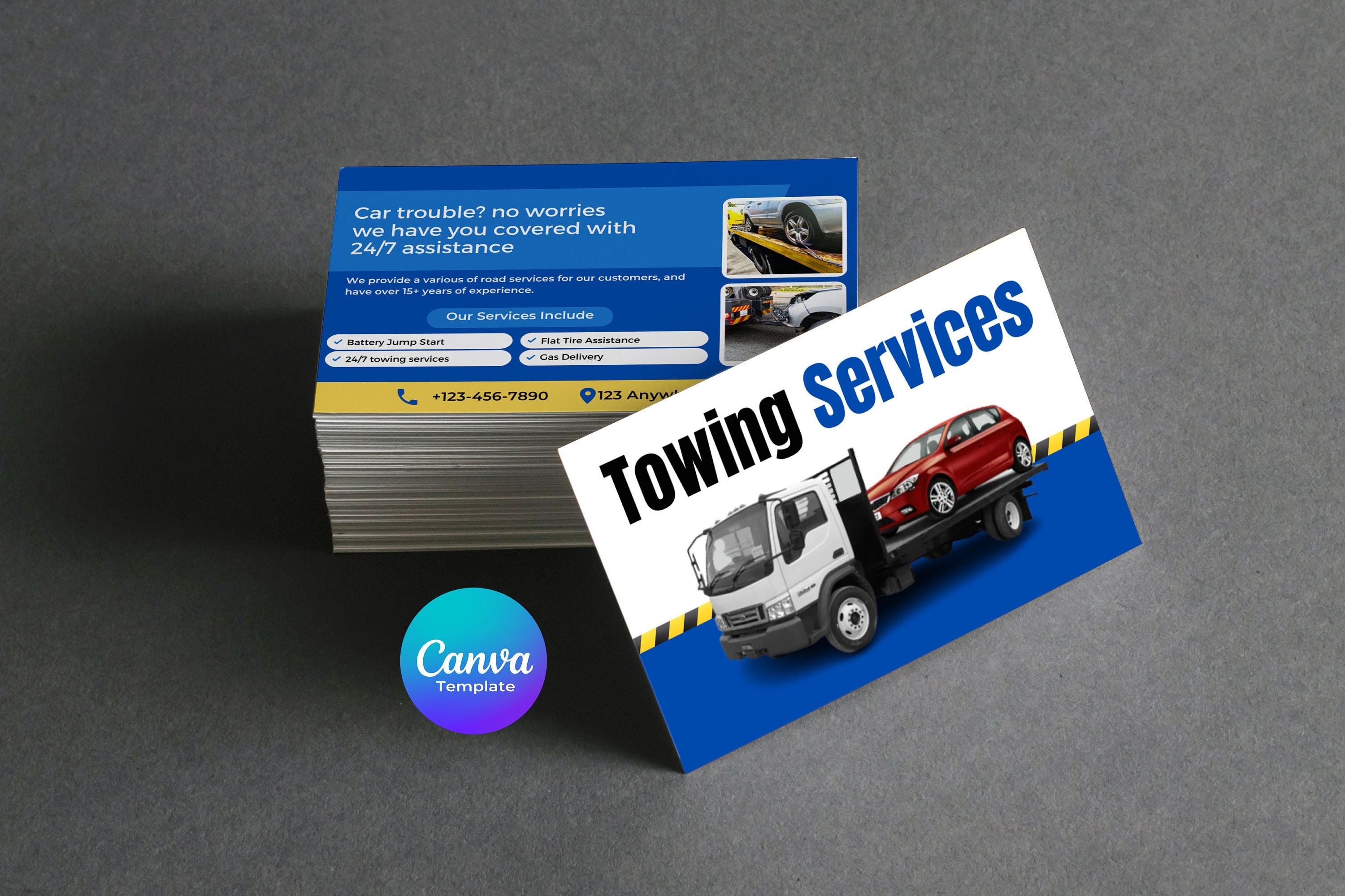 Towing Services Business Card Template - Etsy