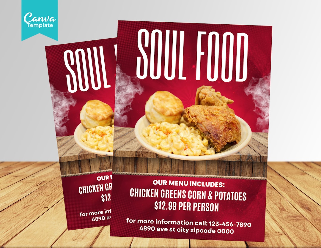 Soul Food Dinner Flyer Template - Etsy