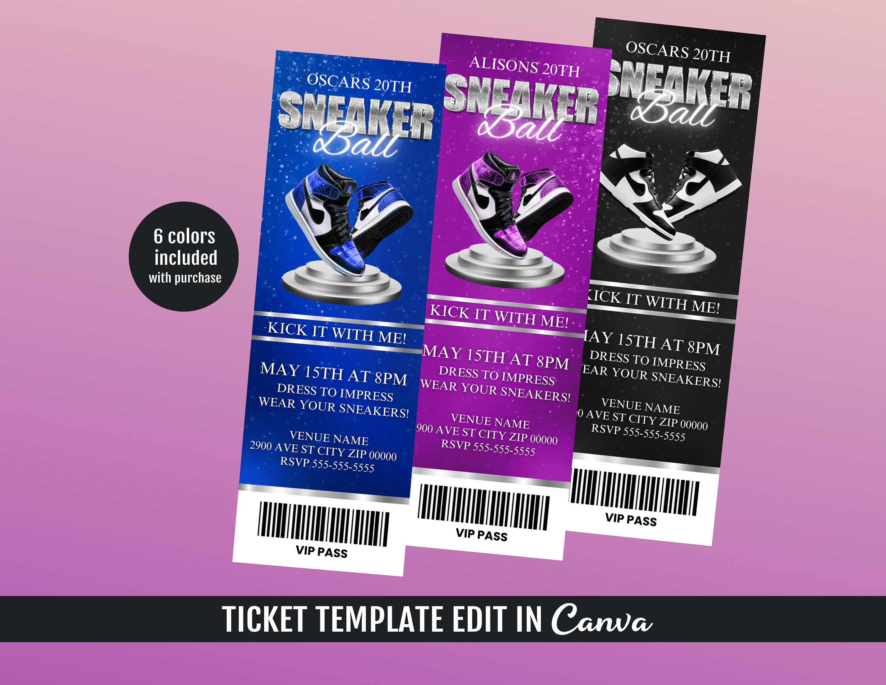 Sneaker Ball Ticket Template - Etsy