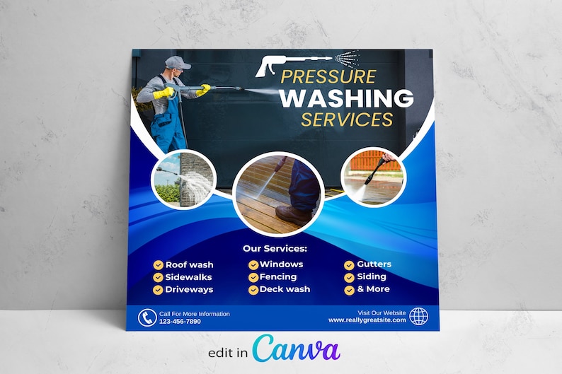 Pressure Washing Flyer Template, Power Washing Flyer - Etsy
