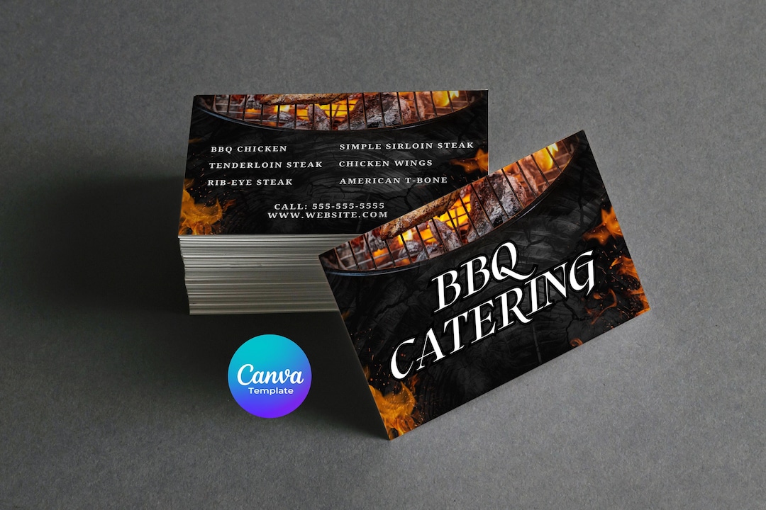 BBQ Catering Business Card Template - Etsy