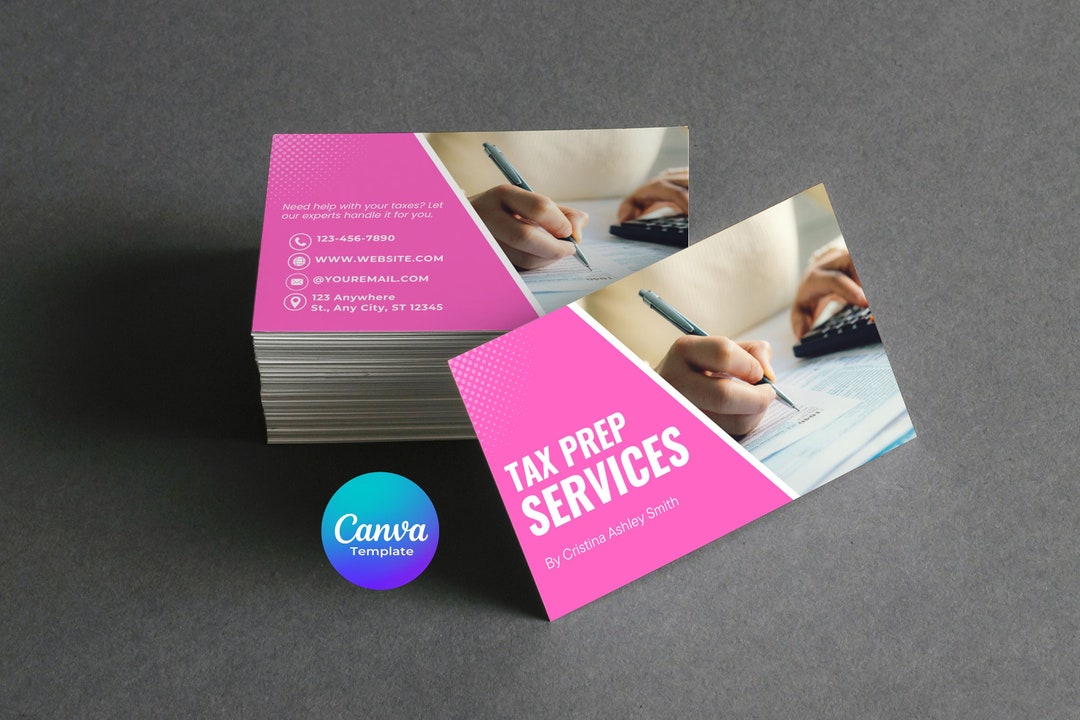 Tax Services Business Card Template - Etsy