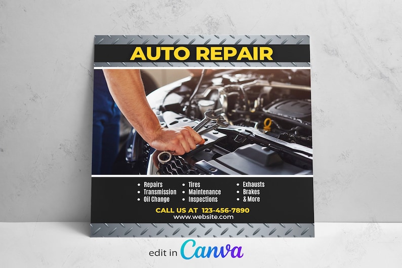 Auto Repair Shop Flyer Template - Etsy