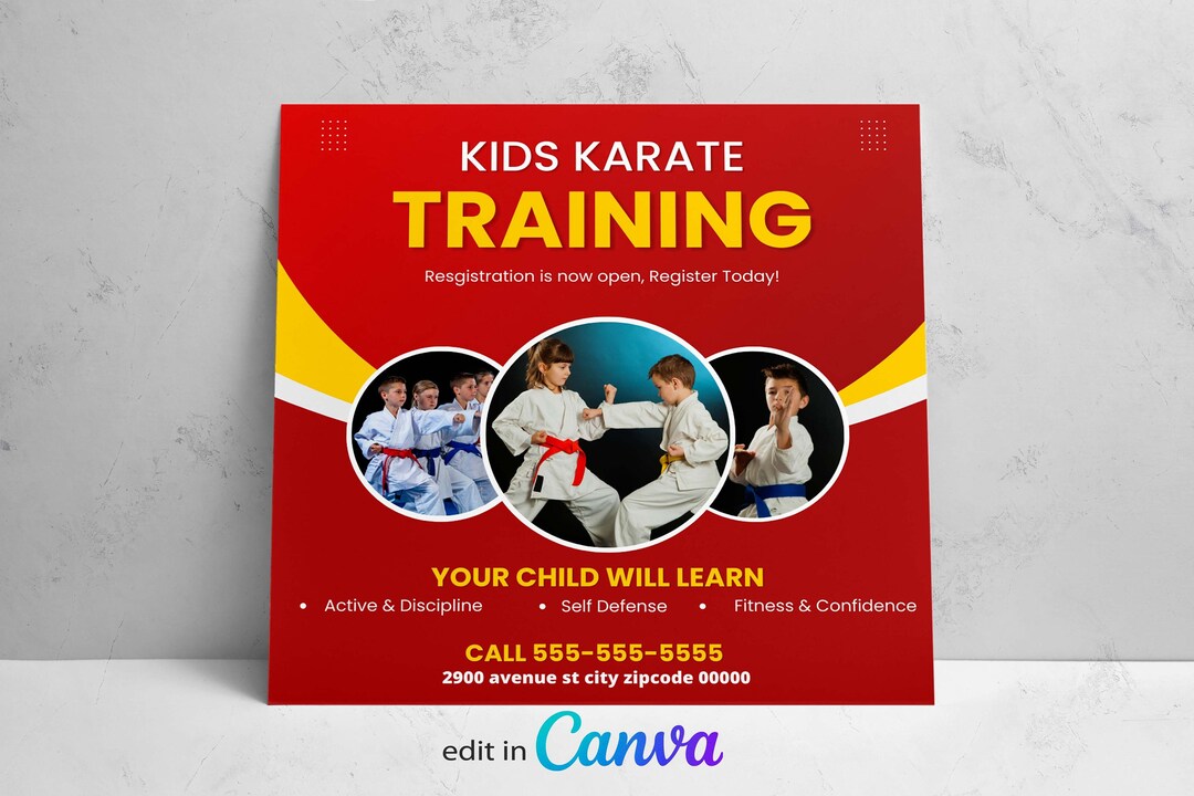 Kids Karate Classes Flyer, Childrens Karate Lessons Flyer - Etsy