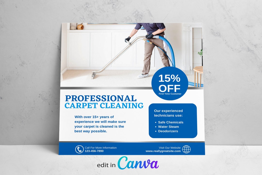 Carpet Cleaning Flyer Template - Etsy