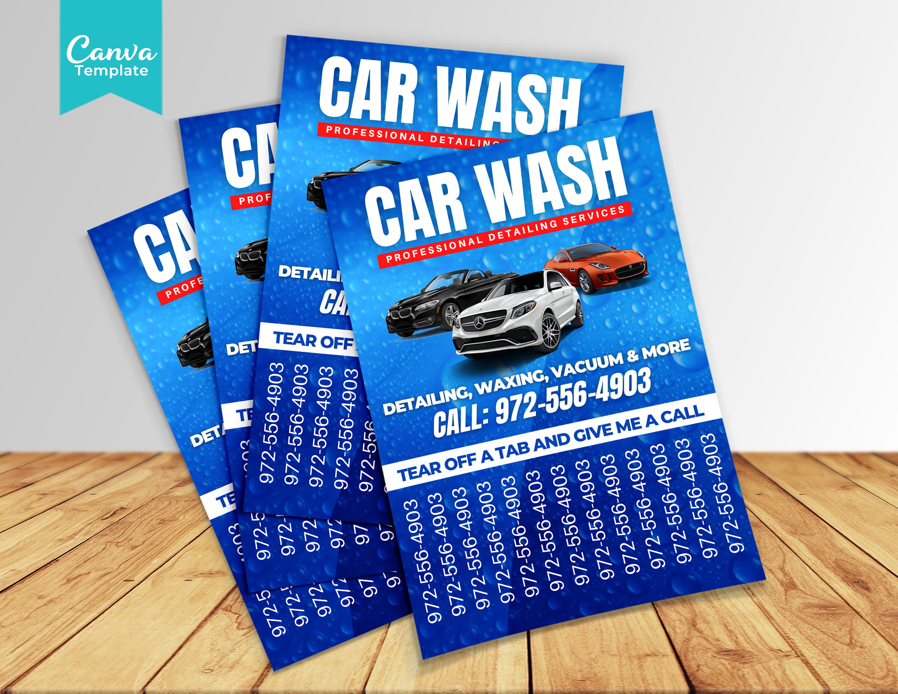 Carwash Flyer Tear off a Tab Flyer Template - Etsy