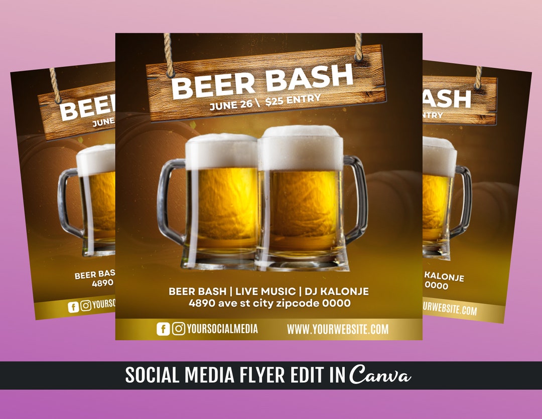 Beer Bash Flyer Template - Etsy