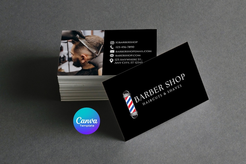 Barber Shop Business Card Template - Etsy