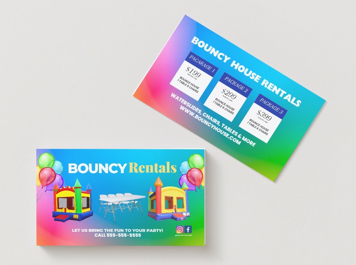 Bounce House Business Card Template - Etsy