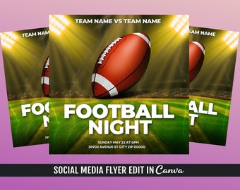 American Football Template Football Game Flyer Nfl Flyer - Etsy