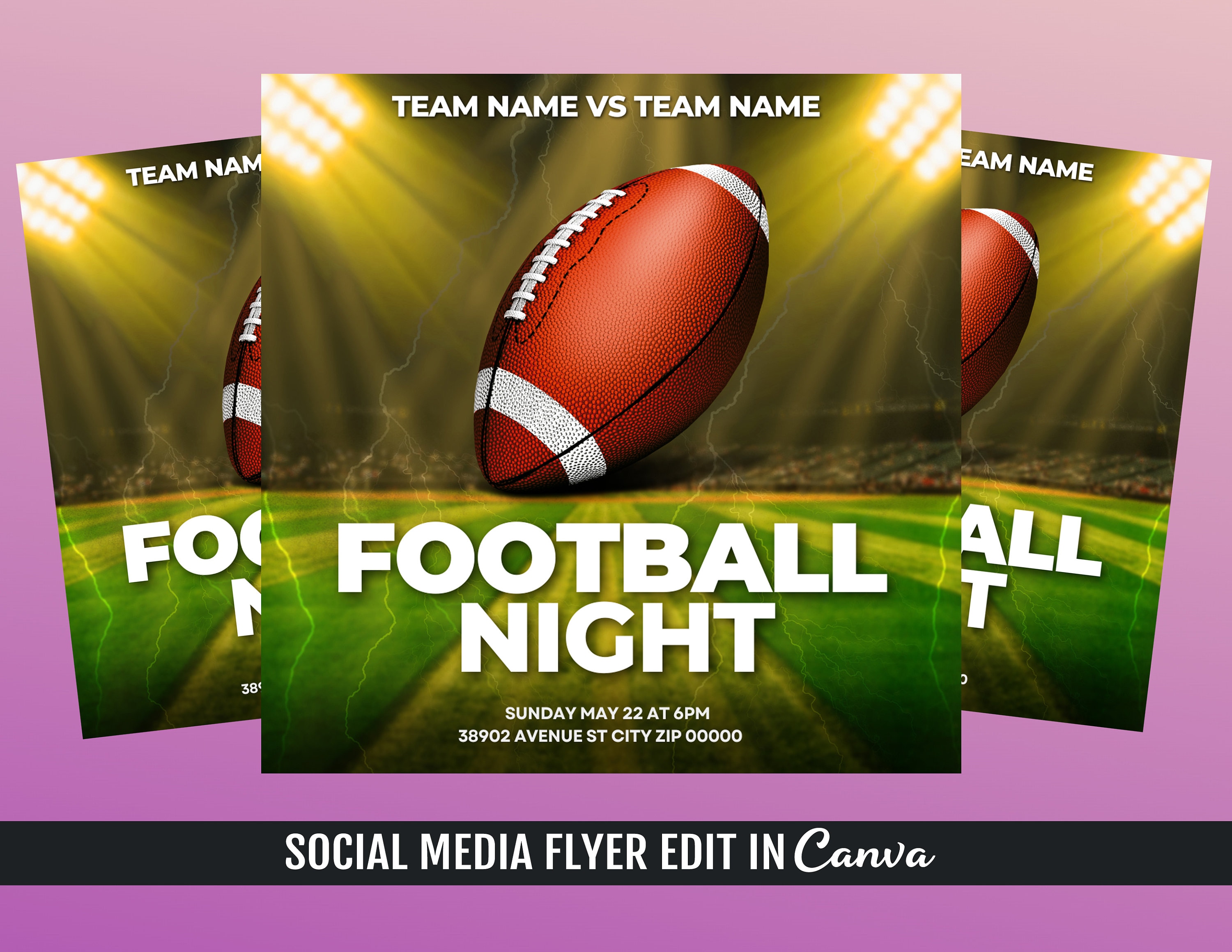 Football Flyer Template - Etsy