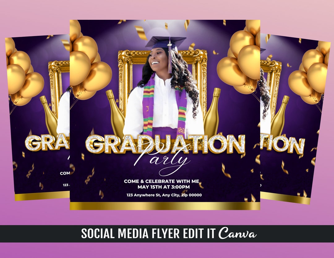 Graduation Flyer Template - Etsy