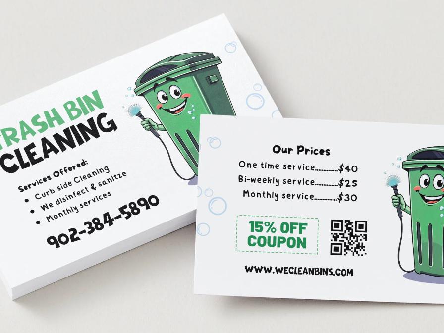 Trash Bin Cleaning Business Card Template - Etsy