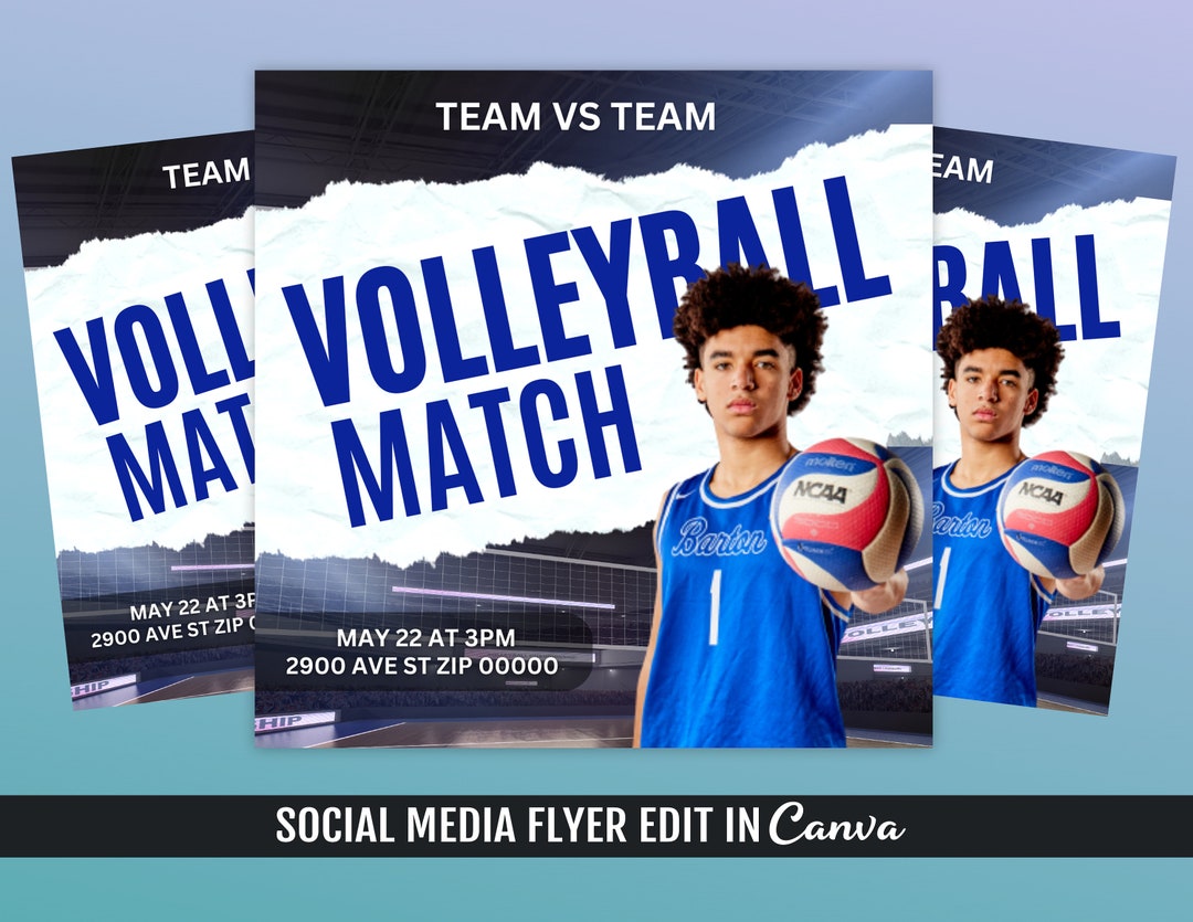 Volleyball Invitation Flyer Template - Etsy