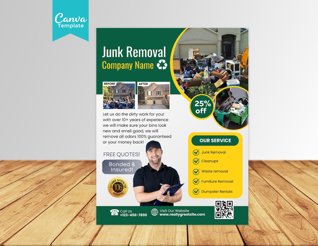 Junk Removal Flyer, Junk Removal Business Flyer Template - Etsy